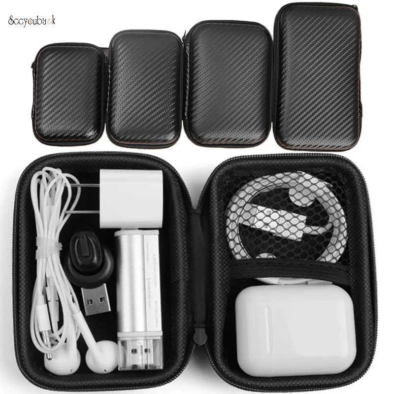 Mini Bluetooth Earphone Data Cable Storage Bag EVA Waterproof Travel ...