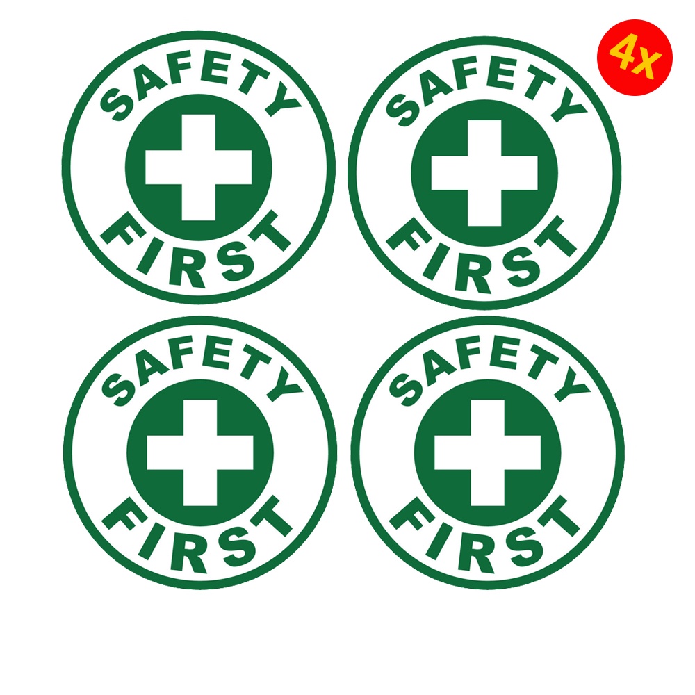 Safety First Sticker Green Vinyl Circle Safe Aid OSHA Emergency Decal ...