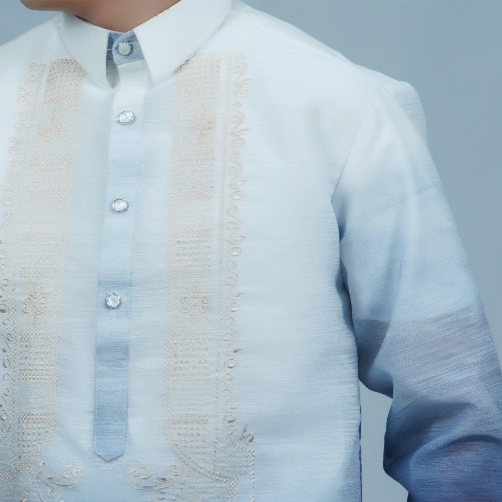 AQUINO'S ARTISAN EMBROIDERY Barong Tagalog for Men Monochromatic Navy ...