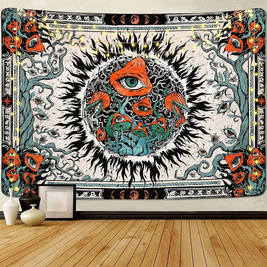 Mushroom/Burning Sun Tapestry Hippie Eye Tapestry Mandala Vine Moon ... Mushroom/Burning Sun Tapestry Hippie Eye Tapestry Mandala Vine Moon ...