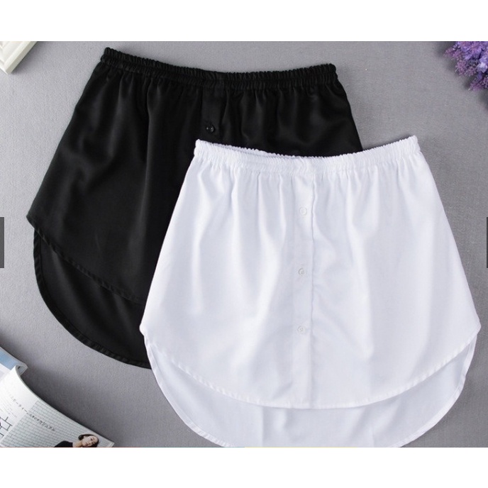 Mini Skirt Women Muslimah Black White Cotton button Skirt Extender ...