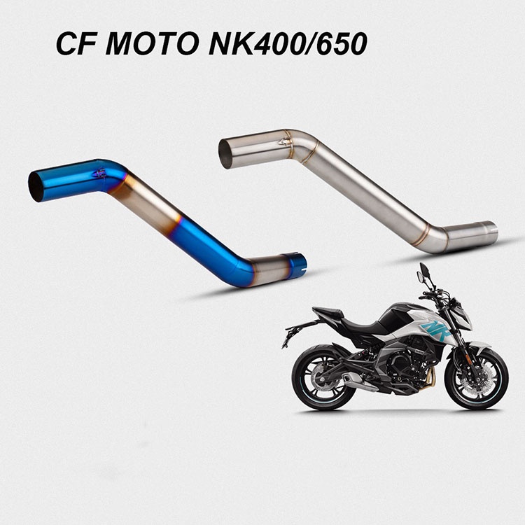 CF Moto NK400 NK650 Exhaust Middle Link Pipe Stainless Steel Midpipe ...