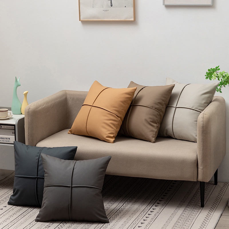 45*45cm Luxury Sofa Leathaire and Leather Pillowcase Waterproof Anti ...