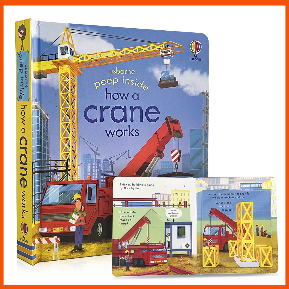 Usborne Peep Inside How A Crane Works 3D Flip Book Children Educational ...