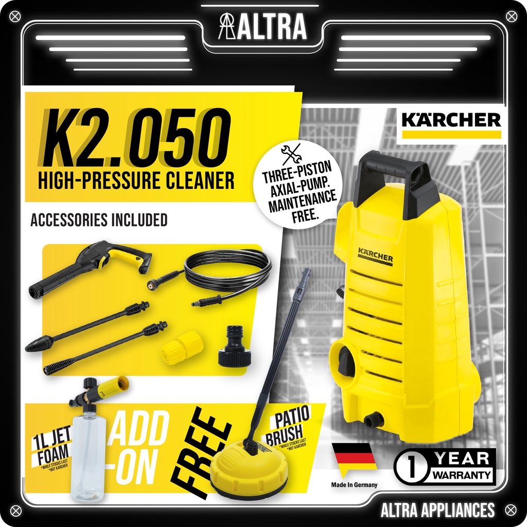 KARCHER K2050 HIGH PRESSURE WASHER WATER JET SPRAYER CLEANER 100 BAR - K2050 / K2.050 | Shopee ...