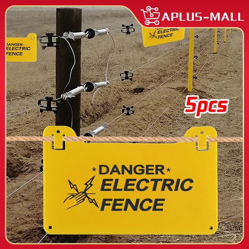 5Pcs Warning Electric Fence Safe Sign PVC Signage | Shopee Malaysia