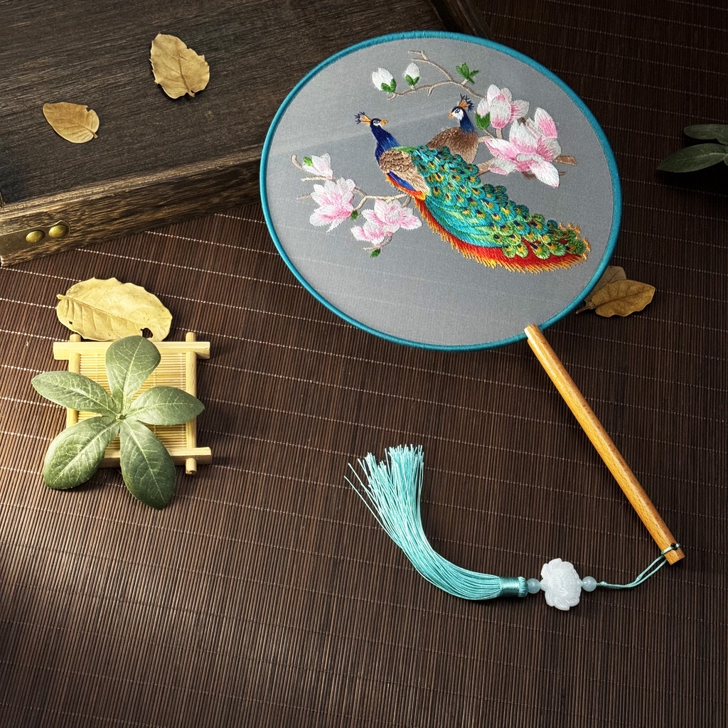 Chinese Fan Embroidery Hand Circular Fan, China Han Ancient Dance ...