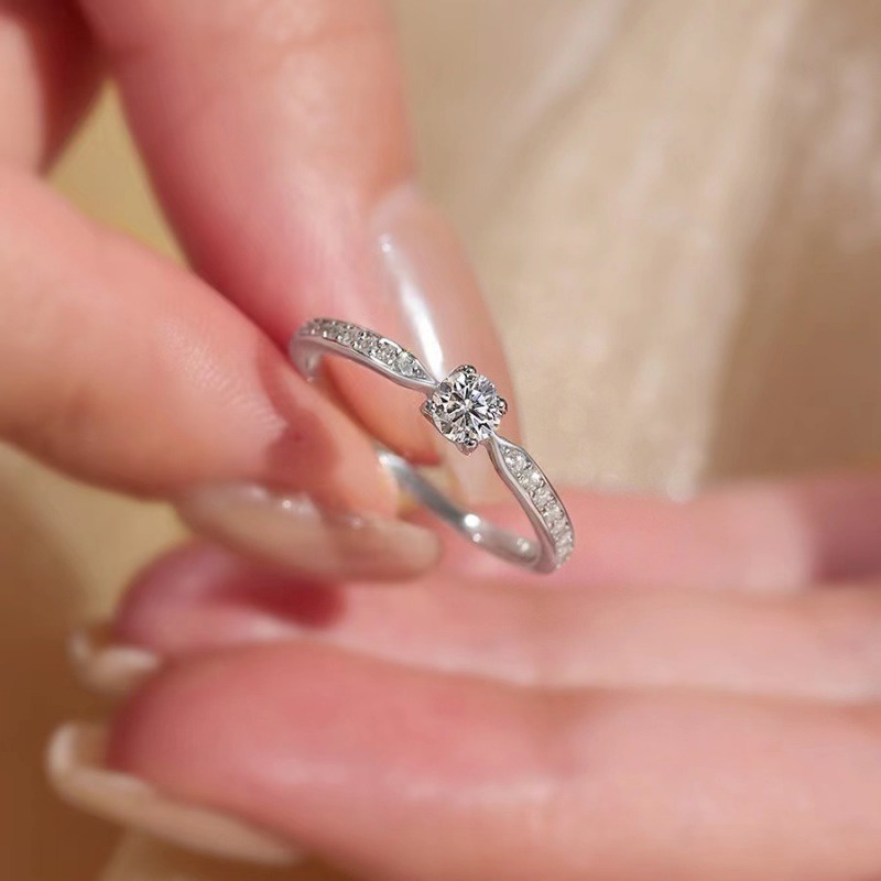 New Moissanite Ring Women's Fashion Simple Proposal Ring for Free Gift ...