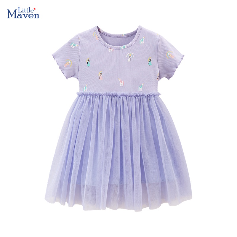 Little Maven Kids Clothes 2024 Summer Princess Dresses Girls Children's ...
