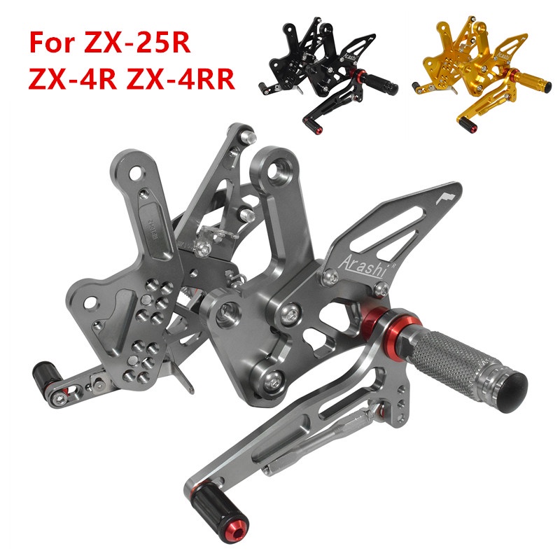 Motorbike ZX25R ZX4R ZX4RR Adjustable Rider Rear Sets Rearset Footrest ...