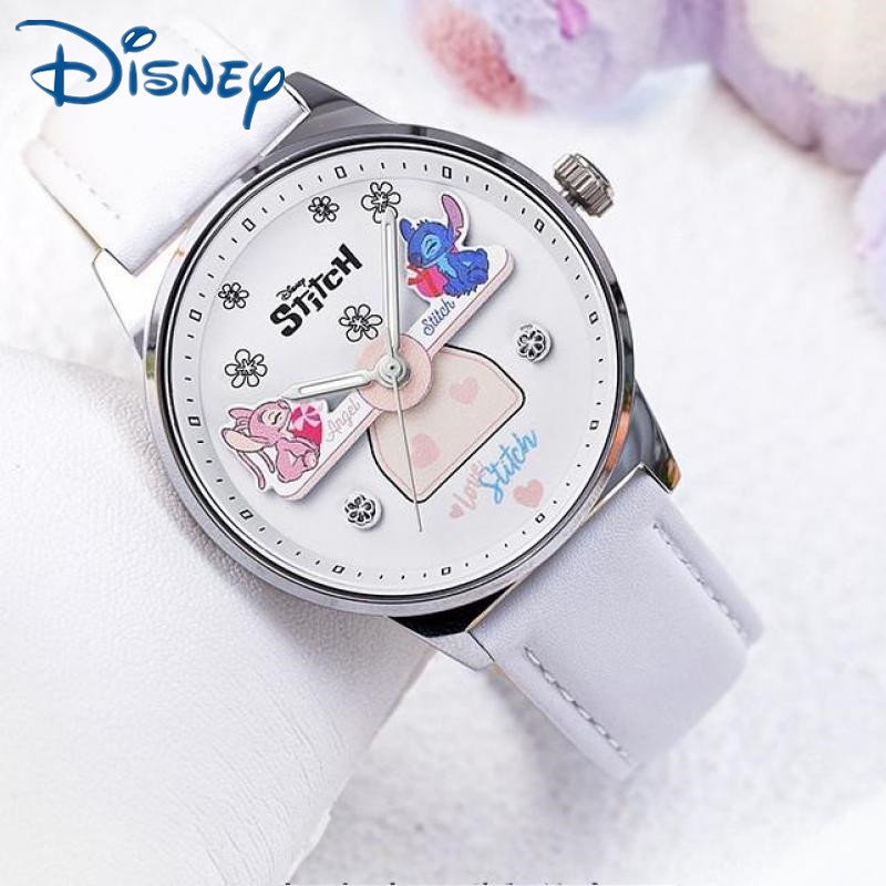 Disney For Women Watch Angel Stitch Cartoon Quartz Wristwatch Girl ...