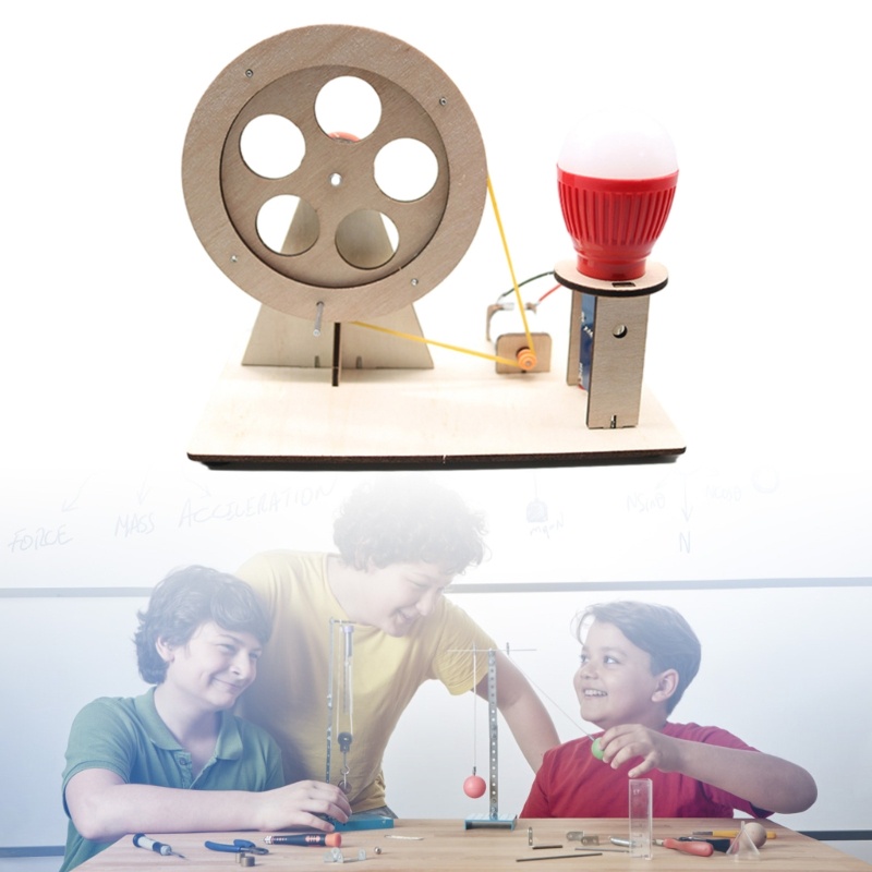 love* DIY Assemble Toy Manual Power Generator Light Bulb Science ...