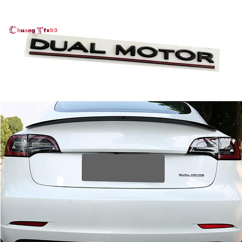 For Tesla Model 3 Y X S Dual Motor Emblem - 3D Dual Motor Badge Sticker ...