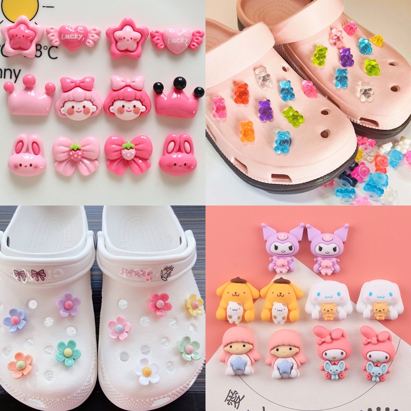 Cute Sanrio BTS Jibbitz Set for 10 Pcs Gummy Bear Jibits Crocs Charm ...