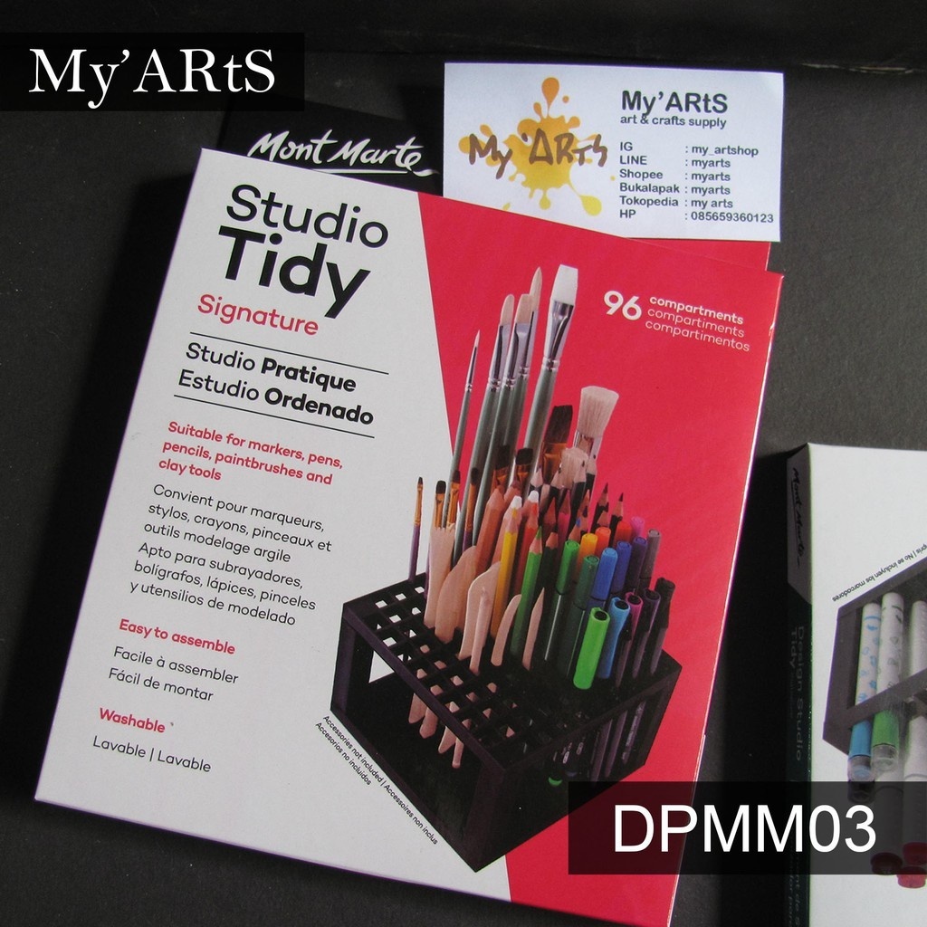 Mont Marte Studio Tidy Creative Cool Organizer 96 Stationery Stand Pencil Holder | Shopee Malaysia