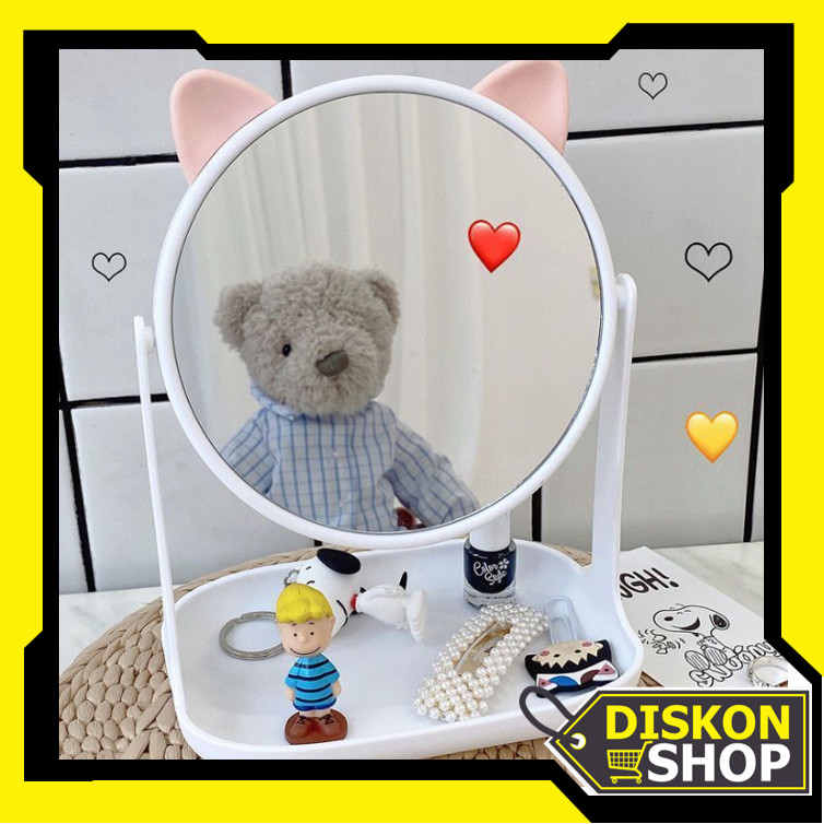 Shop - C6533 Cat Ear Mirror Stand / Aesthetic Makeup Mirror | Shopee ...