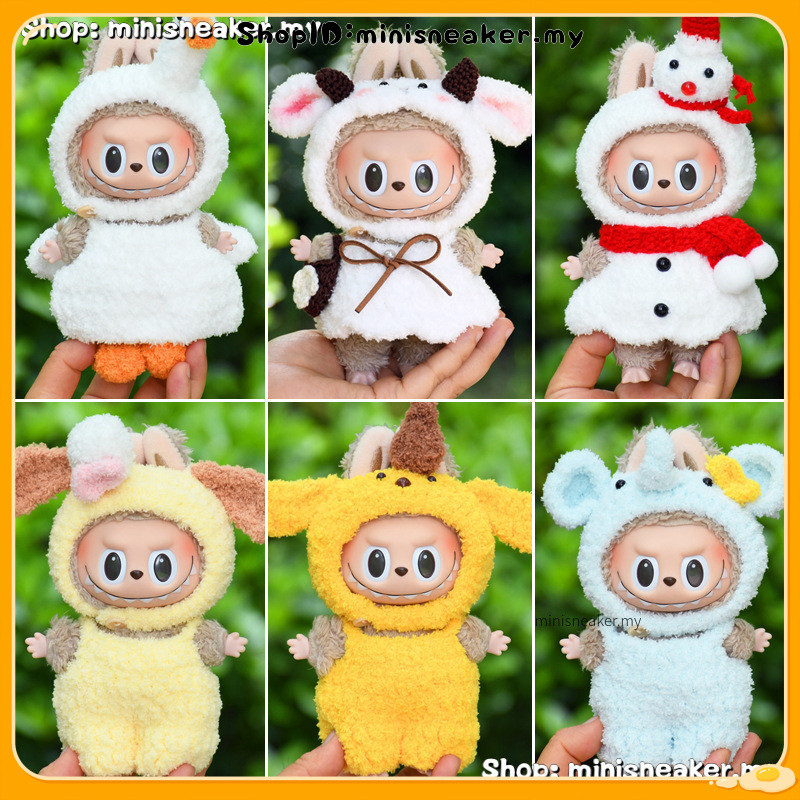 15cm 17cm Labubu Clothes Pure Hand Knitted Plush Jumpsuit For Labubu V1 ...