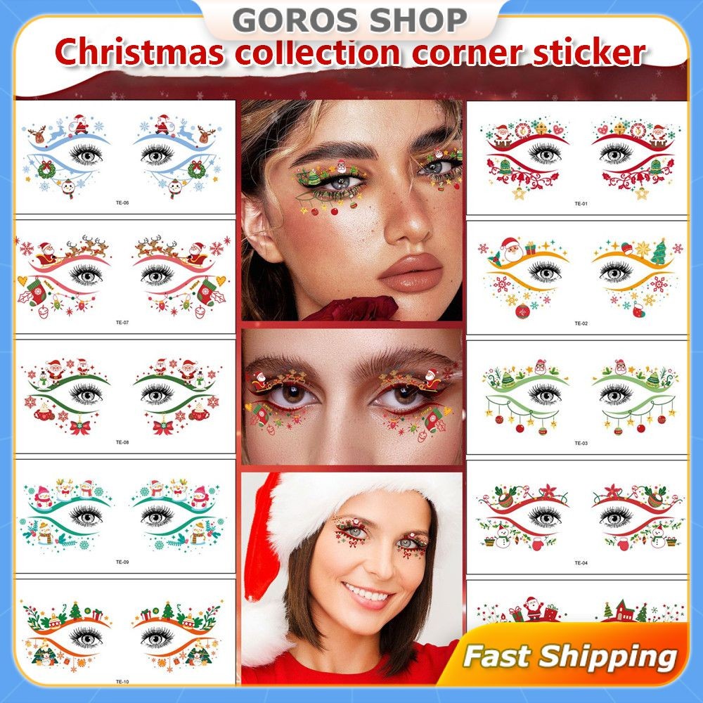 New Popular Colorful Eye Corner Sticker Children Cartoon Christmas ...