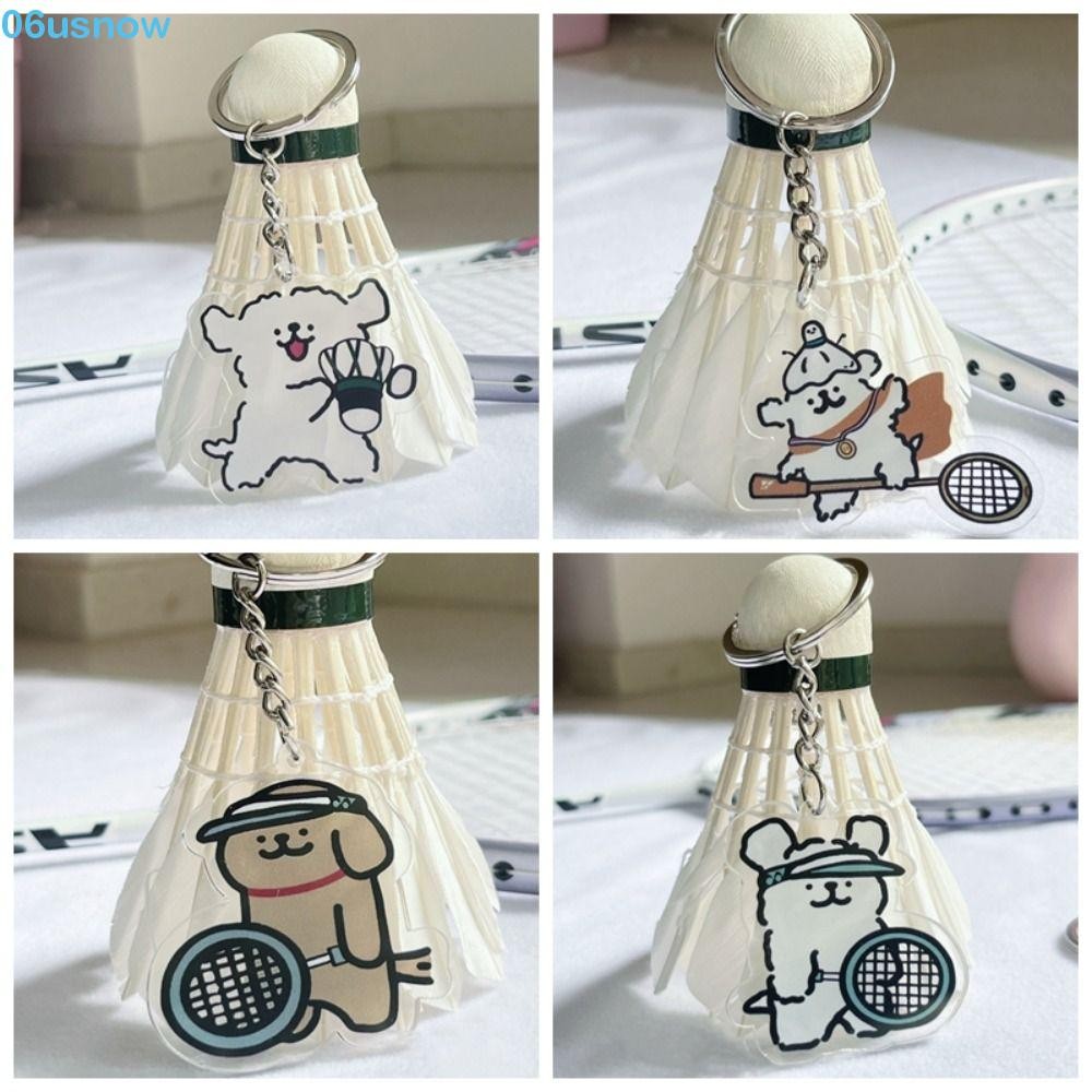 USNOW Badminton Keyring, Bag Charm Cartoon Line Puppy Keychain, Small ...