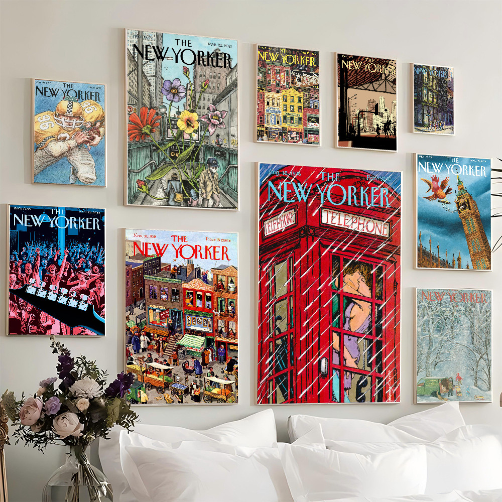 1PC The-New-Yorker Magazine Poster Movie Sticky Posters Retro Kraft ...