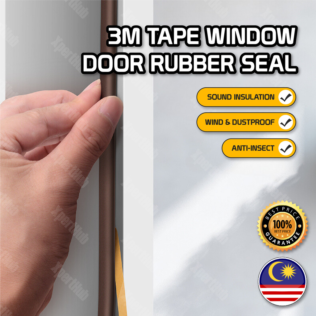 XpertHub 3M Tape Window Seal Door Rubber Seal Strip Sound Proof Weather Bottom Gap Penutup ...