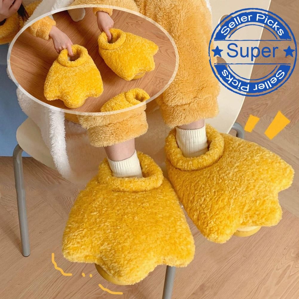 ASDMAEIT Creative Duck Feet Plush Shoes Fun Cartoon Duck Plus Slippers ...