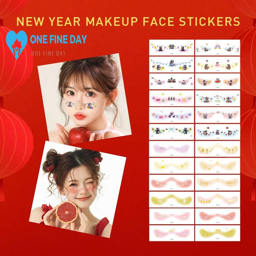 【2025 Hippopotamus Design Makeup Face Stickers Temporary Tattoo Sticker ...