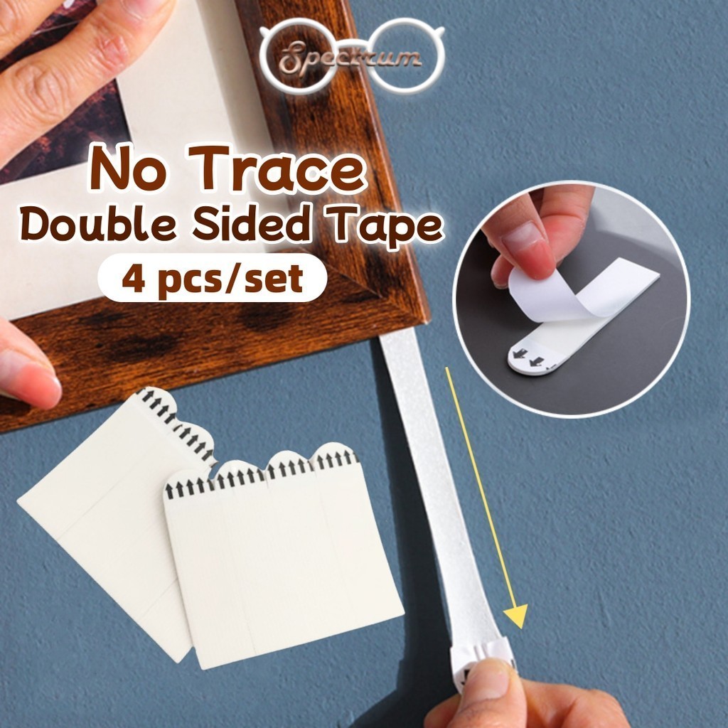 (4 PCS/SET) Traceless Removable Double Sided Tape Easy-pull Glue Self ...