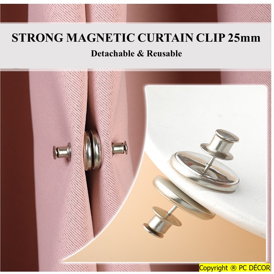 PCDecor 1 Pair Magnetic Curtain Clip Klip Langsir Magnet 2pcs Pengikat ...