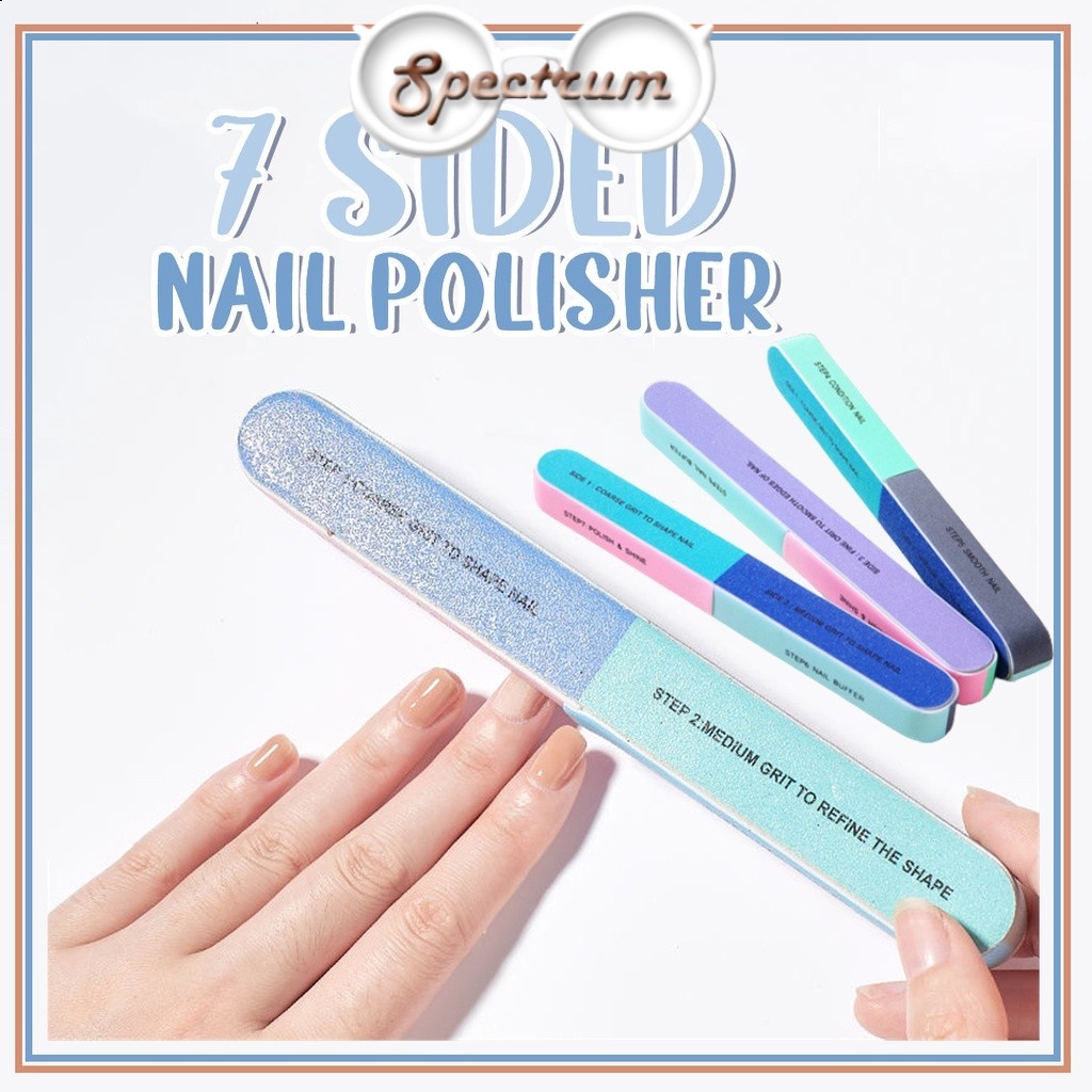 (1 PC) 7 Sided Nail Polisher Toe Polish File Sanding Professional Tool ...