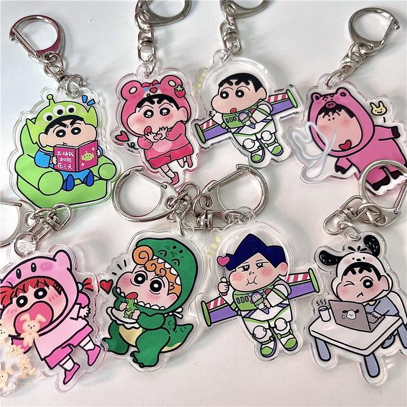 Crayon Shin-chan Keychain Cartoon Schoolbag Keyring Cute Boy Keychains ...