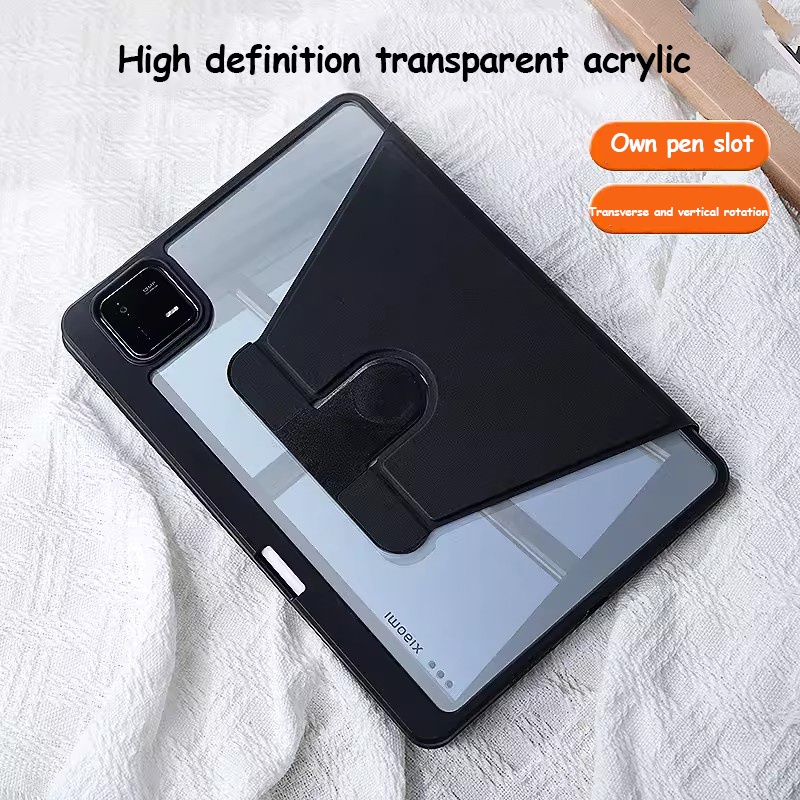 360 Rotating Acrylic Clear Back Tablet Case For Redmi Pad SE 2023 11 ...