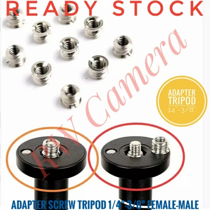 Tripod Bolt Adapter 1/4"-3/8" Screw Plate Female-Male Manfrotto Stand Plate Male Female 1/4 3/8 ...