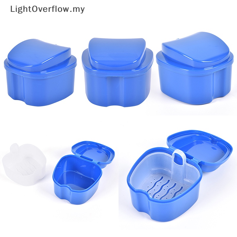 [LightOverflow] Denture Box Container Tooth Storage Case False Teeth ...