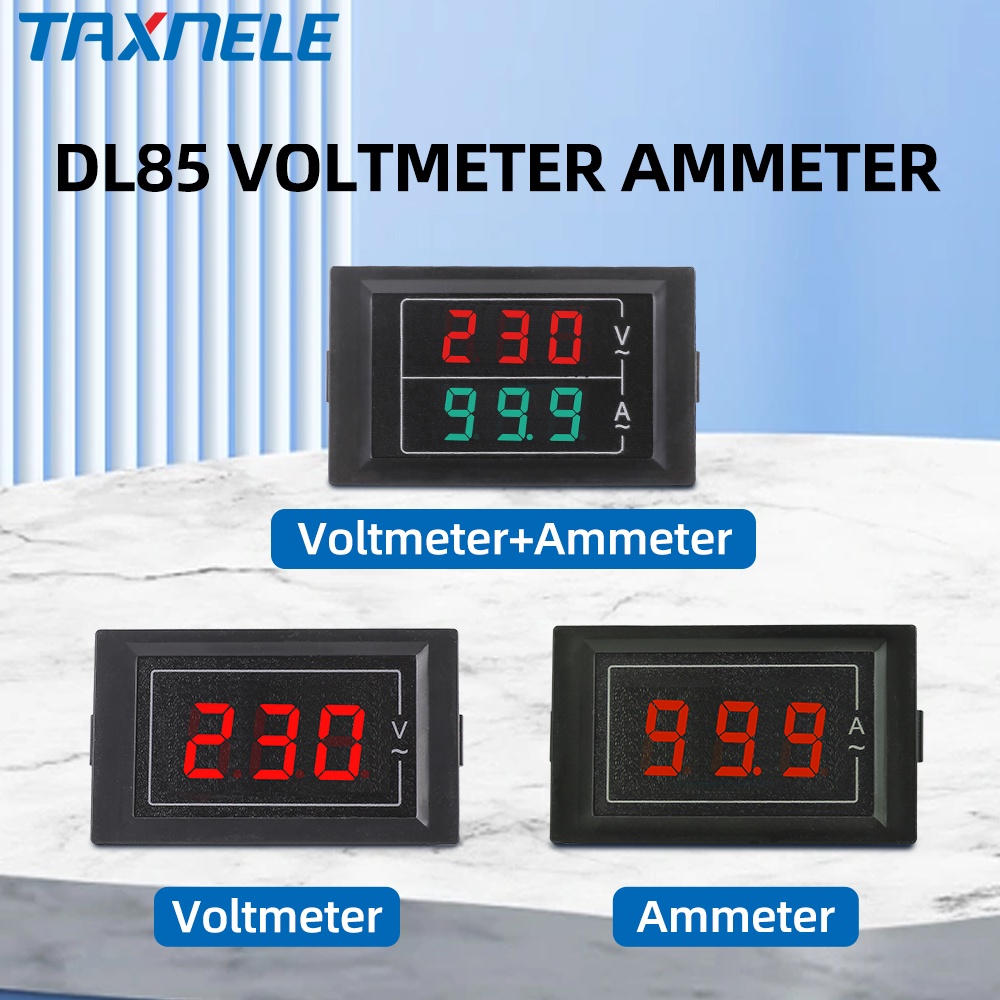 AC Digital Voltmeter Ammeter 60-500V 220V 0-100A DL85 Dual Display ...