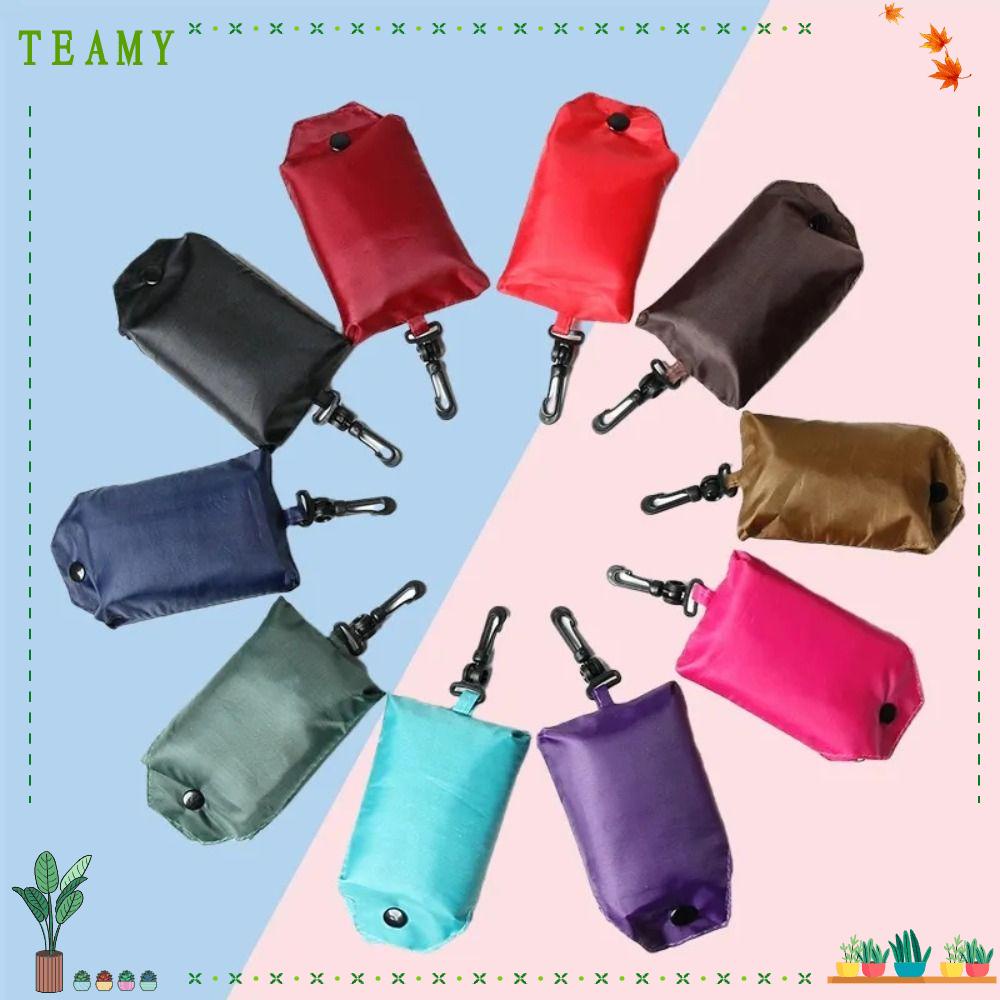 TEAMY Solid Color Bag, Waterproof Portable Shopping Bag, Reusable ...