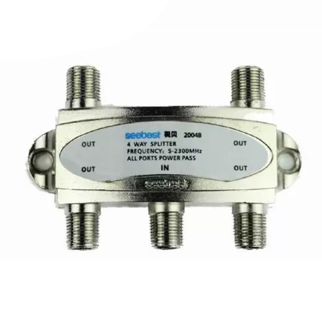 Antenna TV 4 Way Signal Splitter RG6 Cable SATV/CATV for DVBT2 Decoder ...