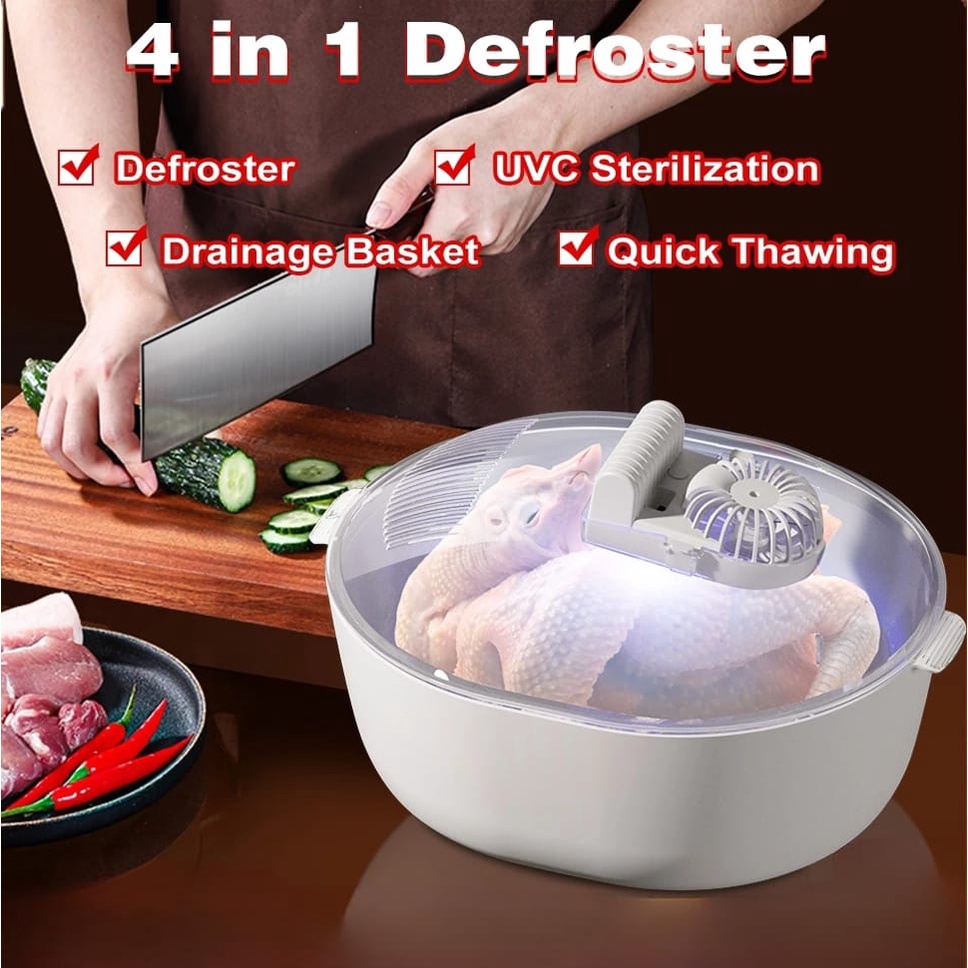 SN_ 4 in 1 Defroster Multi-Functional Thawer Fast Food Thawing Box USB ...