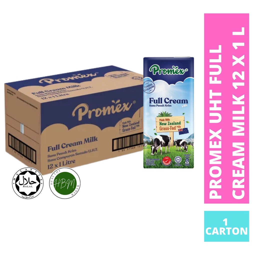 Promex UHT Full Cream Milk 1L x12 ( 1 CARTON) | Shopee Malaysia