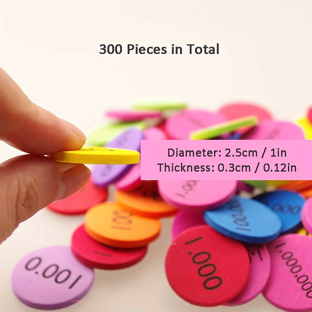 300pcs Soft Foam 10-Value Decimals To Whole Numbers Place Discs Set ...