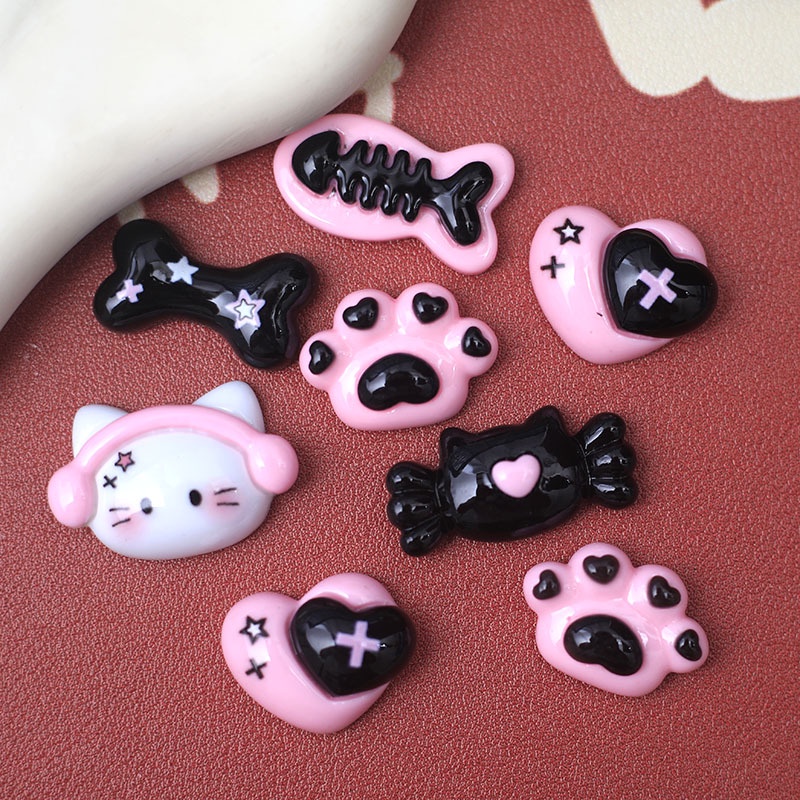 10pcs Cute Black Cat Candy Resin Charms for DIY | Shopee Malaysia