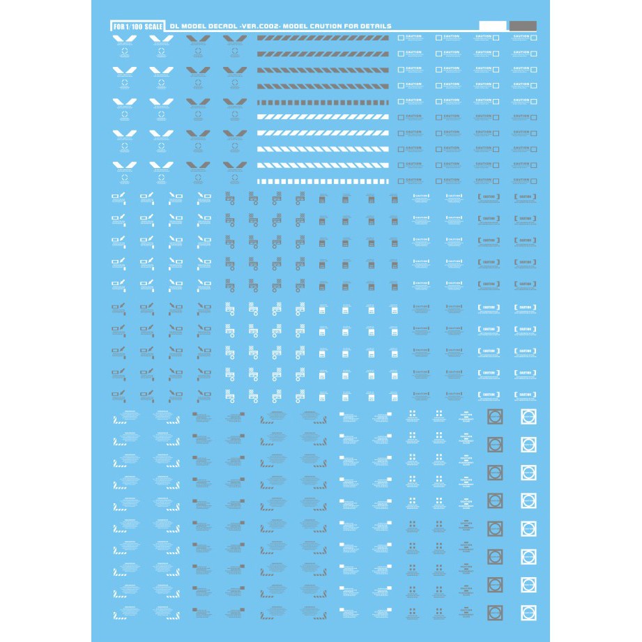 READY STOCK DALIN Waterslide Decal - C002 1/100 Gundam Generic Warning ...