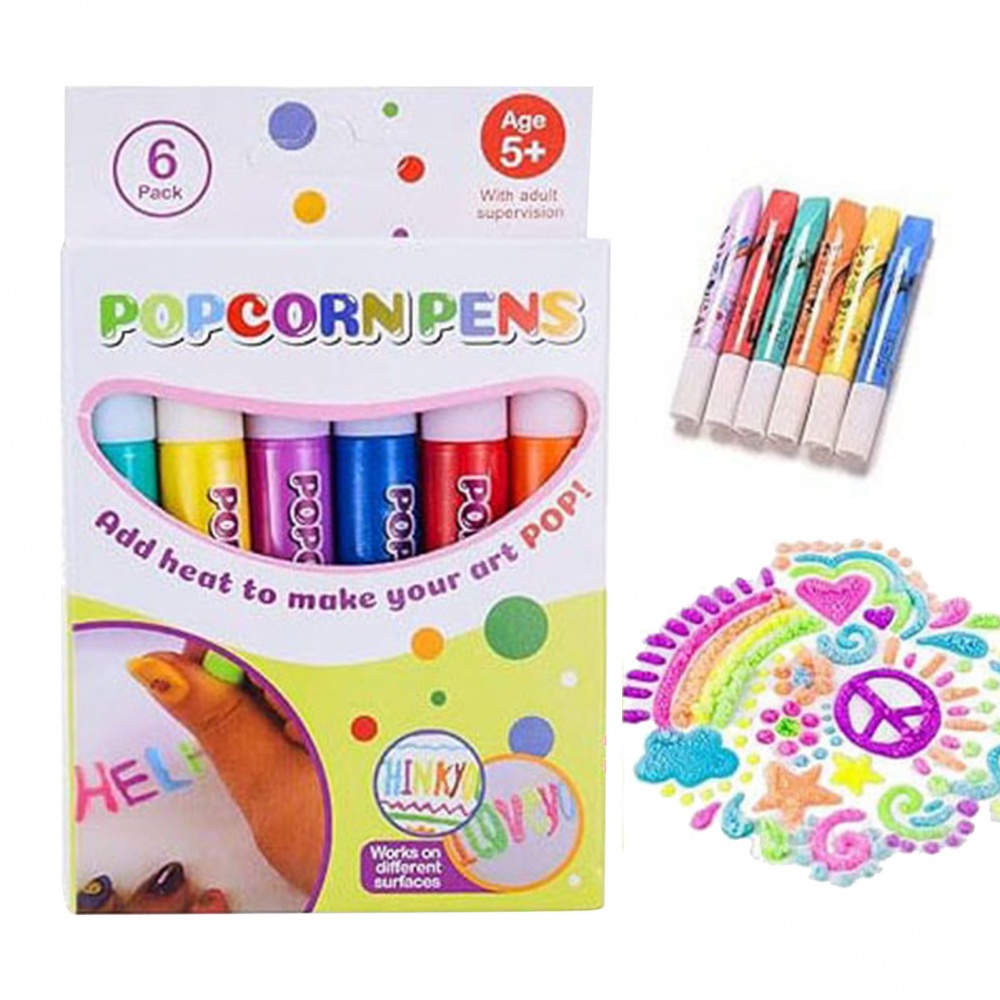 6 Colors Children Drawing Pen Colored Bubble Pens Magic Puffy Pens DIY ...