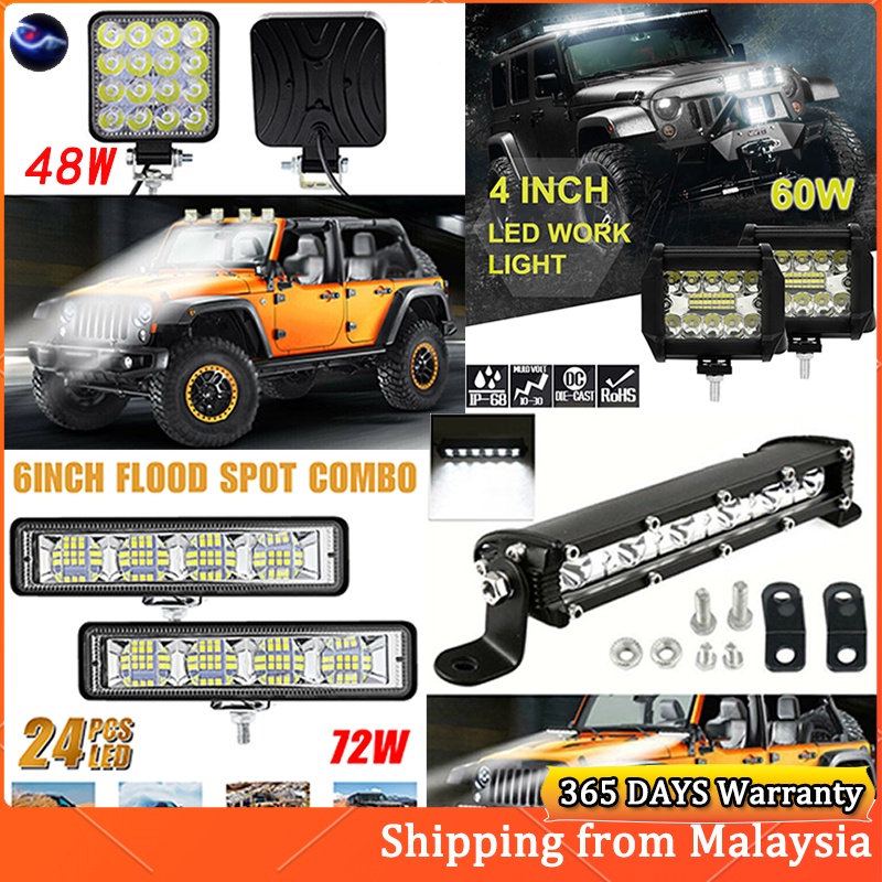 16LE/24LED 42W/72W Car Led Work Light Bar Spot Driving Lamp Waterproof ...