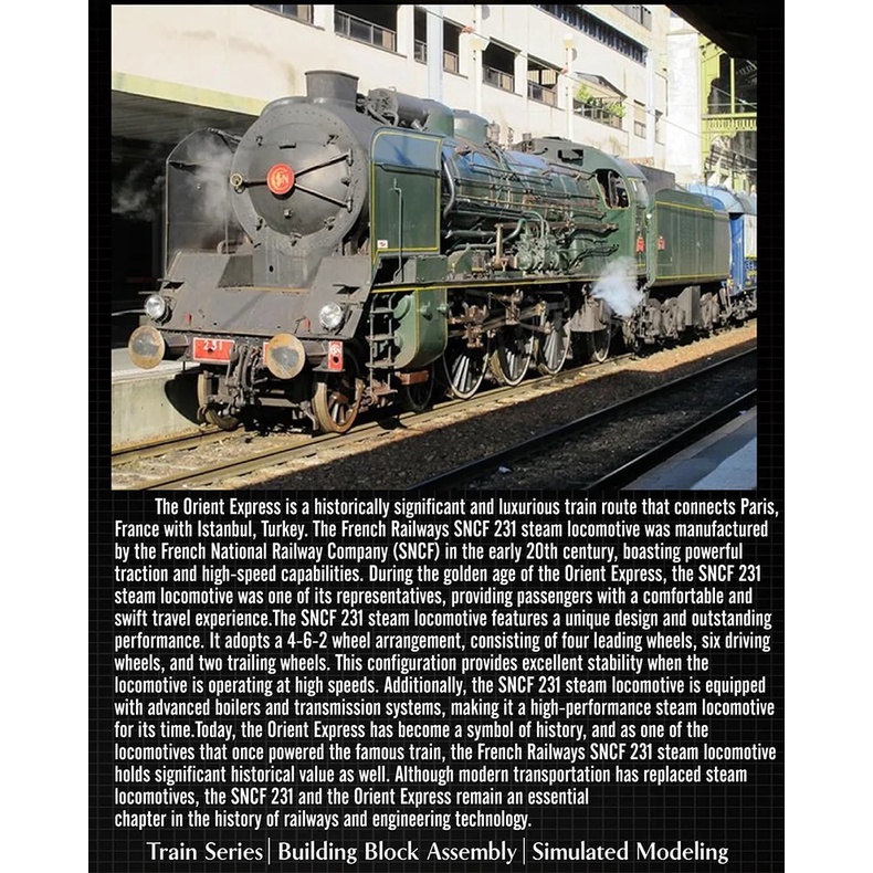 Mould King 12025 Technic Train Orient Express French Railways SNCF 231 ...