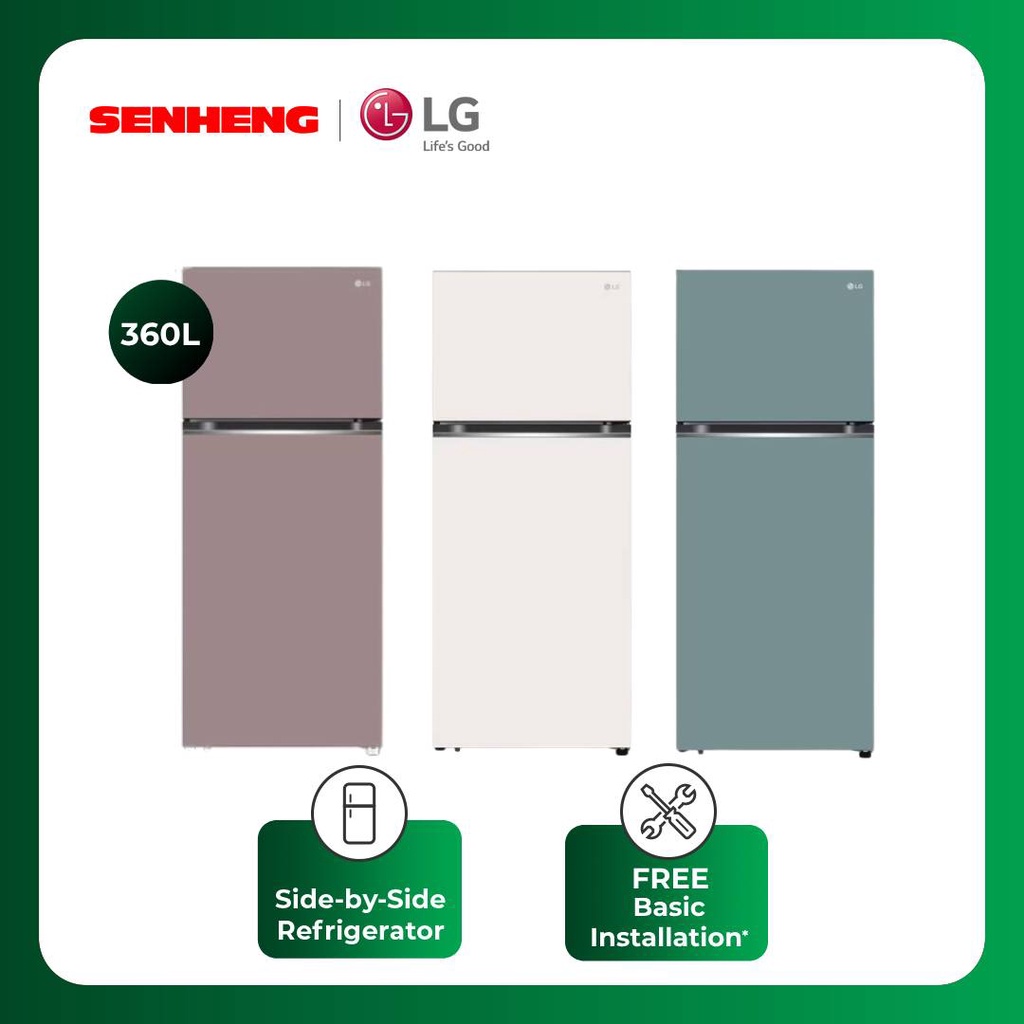 LG 360L Top Freezer Fridge Refrigerator Smart Inverter Multi Air Flow ...