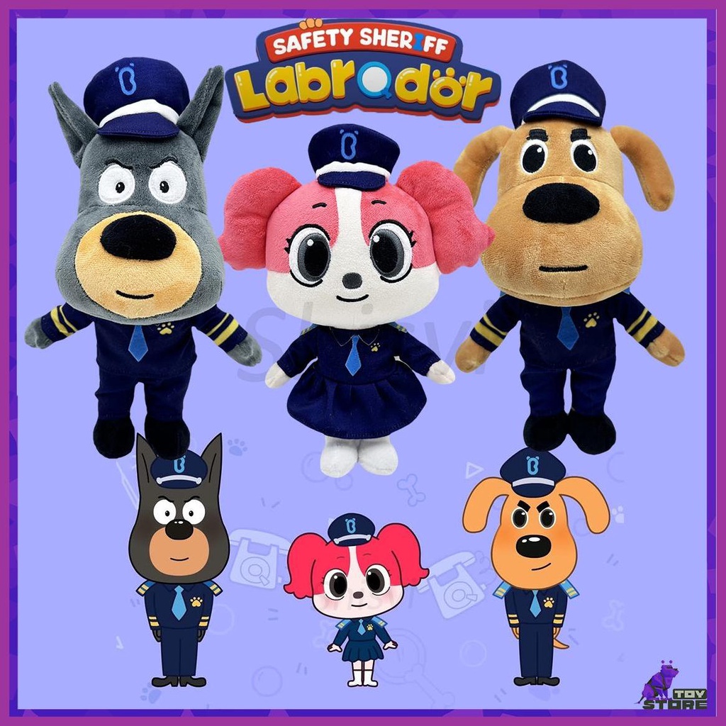 Cartoon Sheriff Labrador, Dobie, Papillon Plush yunkmy | Shopee Malaysia