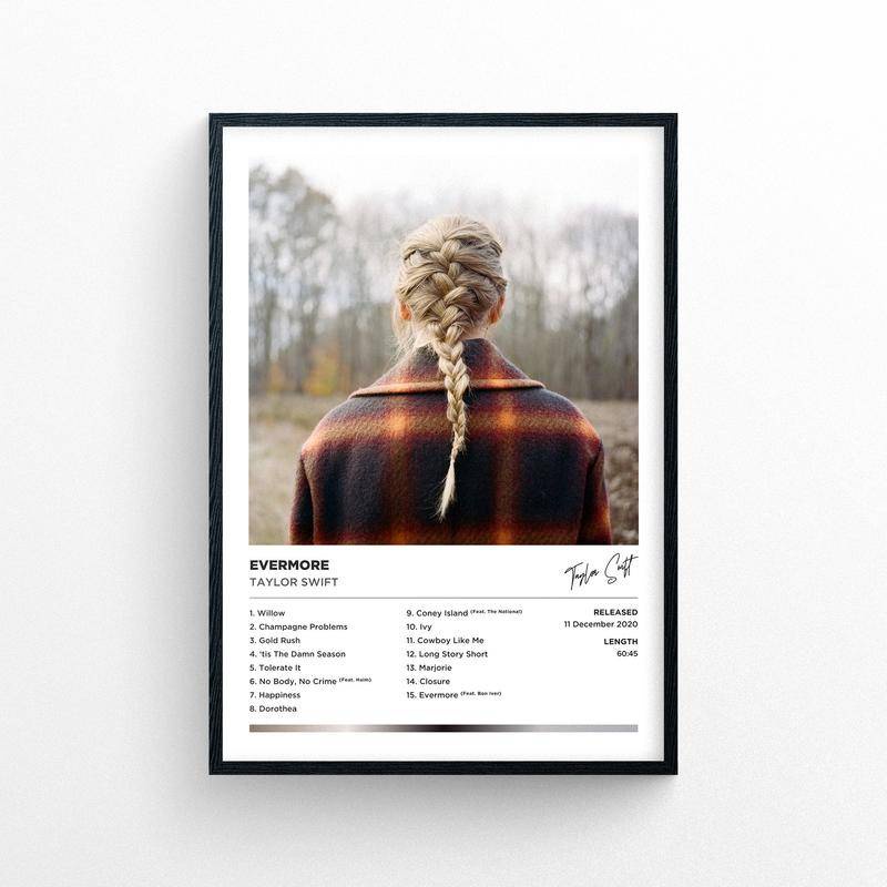 Taylor Swift - Evermore Unframed Poster Print | Polaroid Style | Album ...