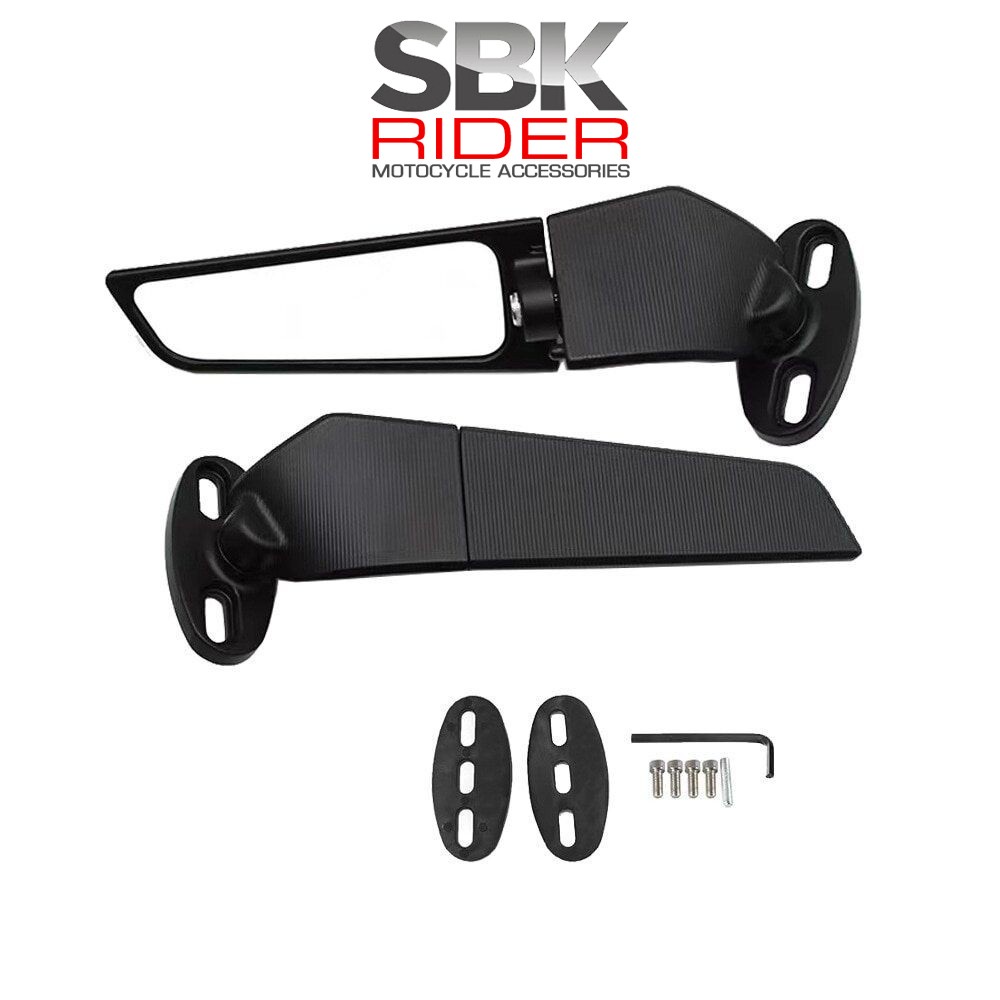 Universal Side Mirror Winglet Adjustable 360 Rotate For Yamaha / Honda ...