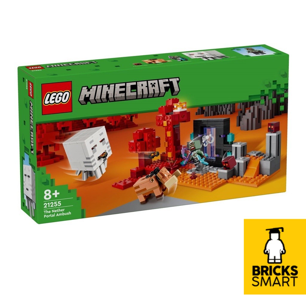 LEGO 21255 Minecraft The Nether Portal Ambush Building Toy Set (352 ...